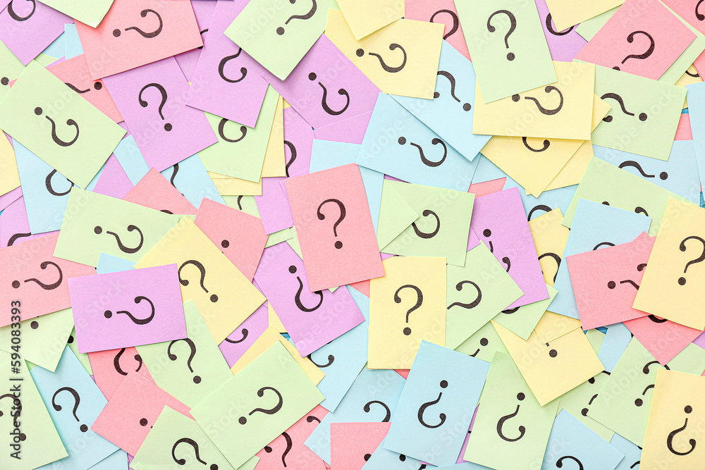 Colorful papers with question marks as background Stock Photo | Adobe Stock