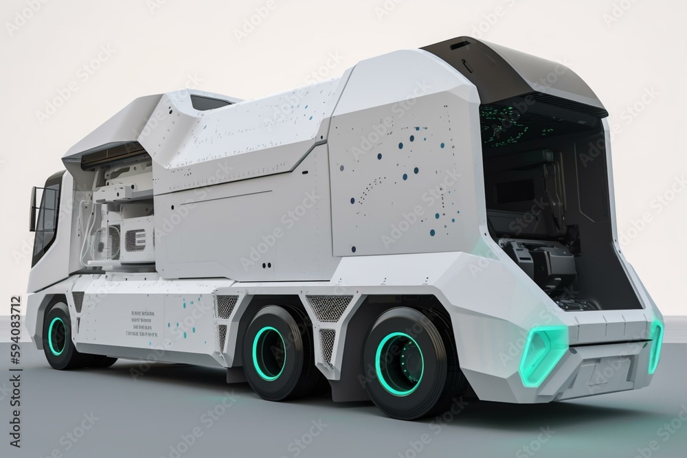 Future of autonomus garbage truck with separate waste, created with ... Future of autonomus garbage truck with separate waste, created with ...