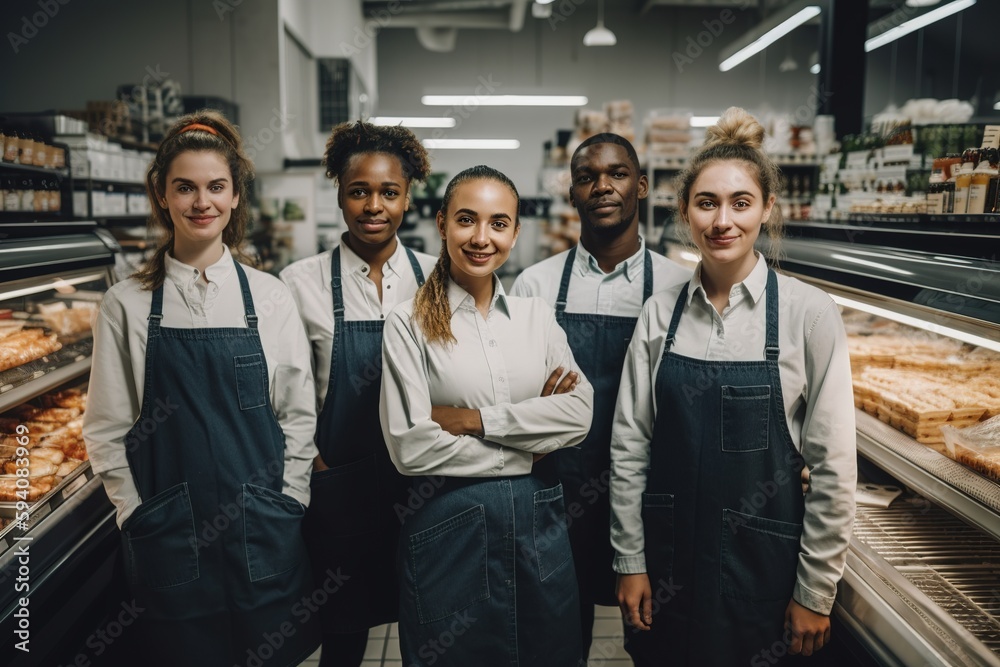 Advertising portrait shot of a worker team standing together in a ...