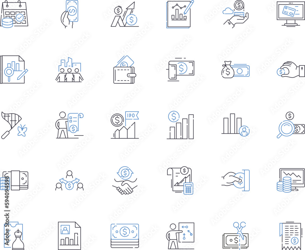 Portfolio Management Office line icons collection. Governance ...