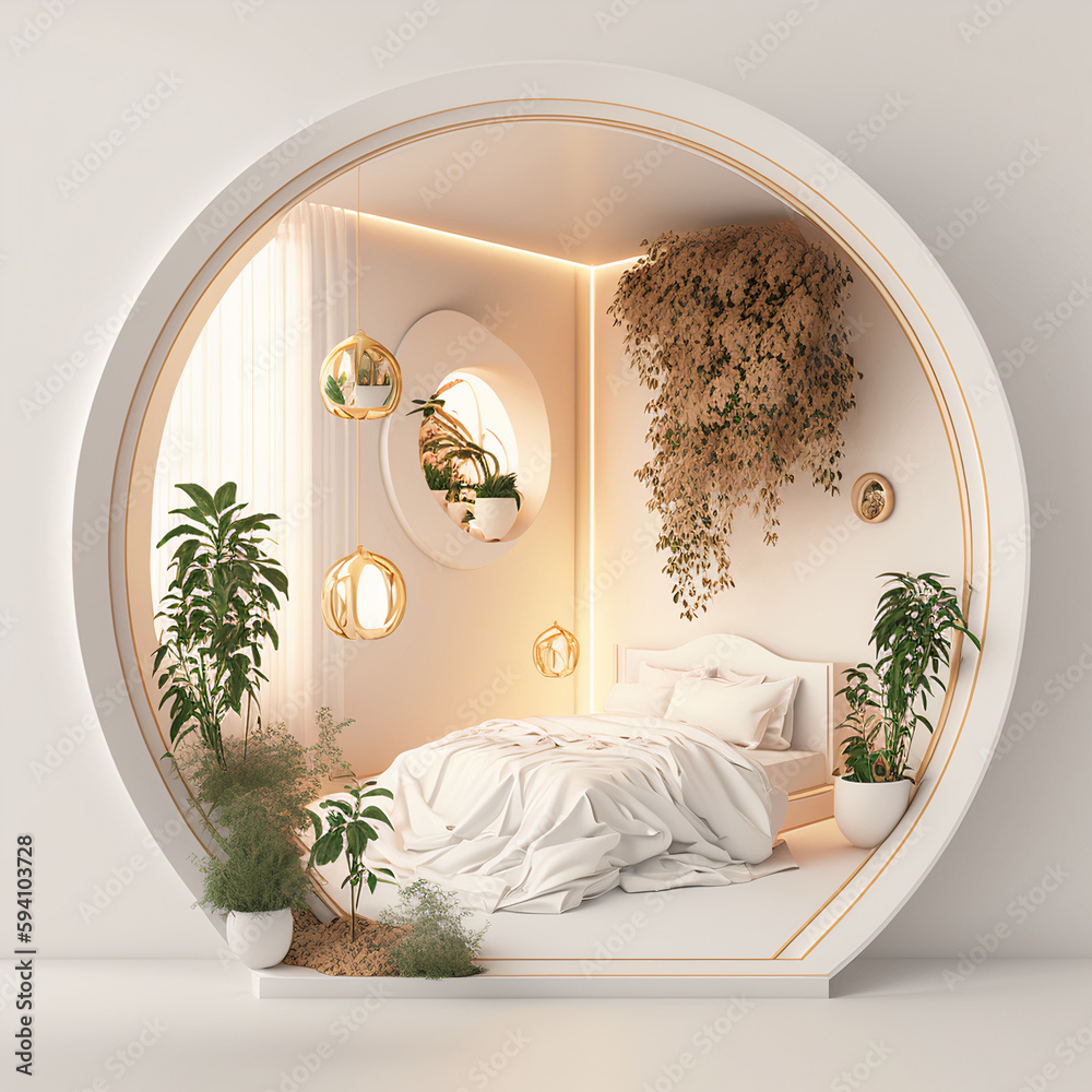 Photorealistic image high definition 4K room for an 18-year-old girl ...