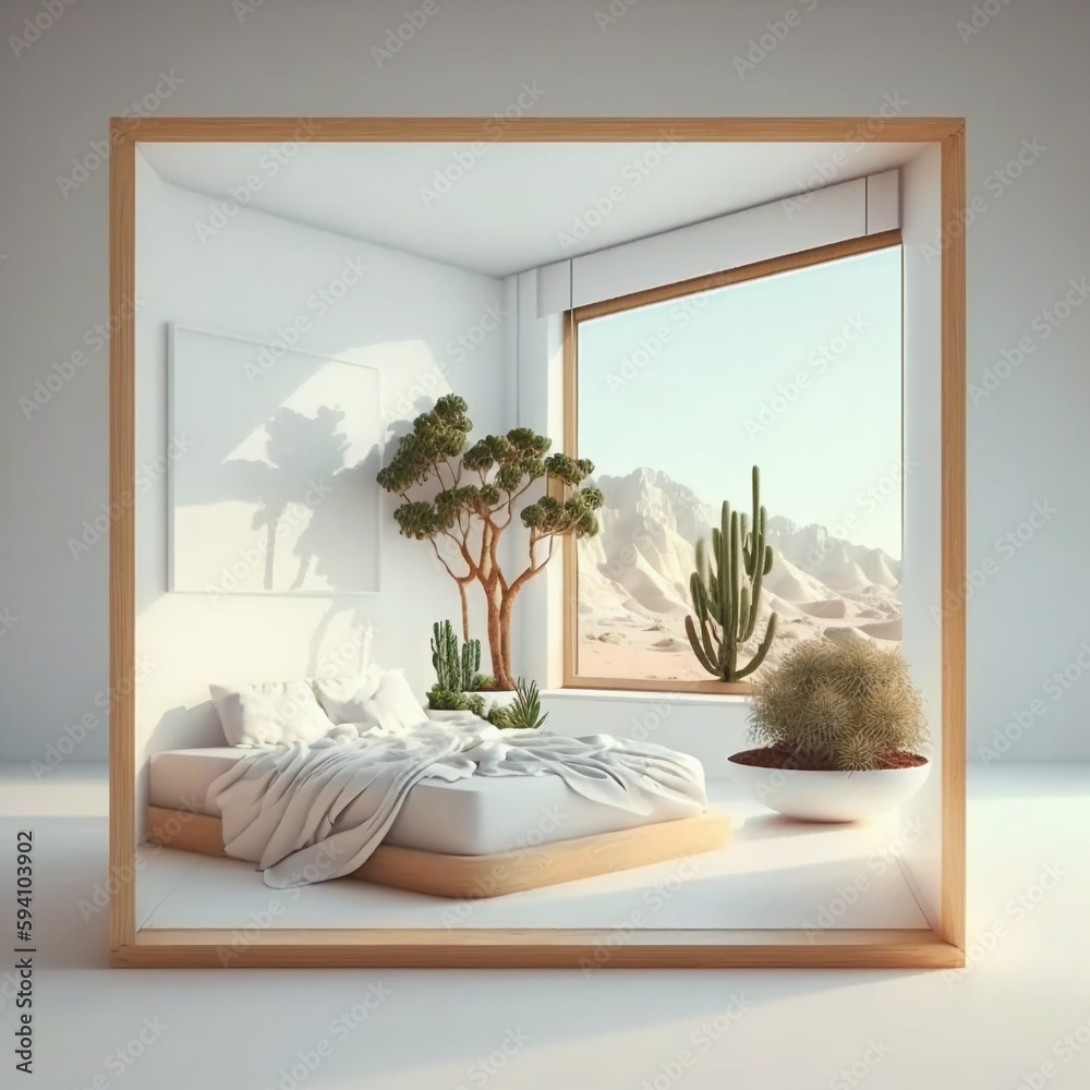 Photorealistic image high definition 4K room for an 18-year-old girl ...