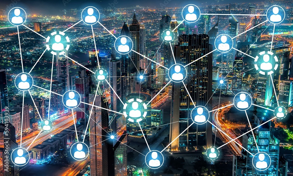 Global structure networking and data connection concept. Business ...