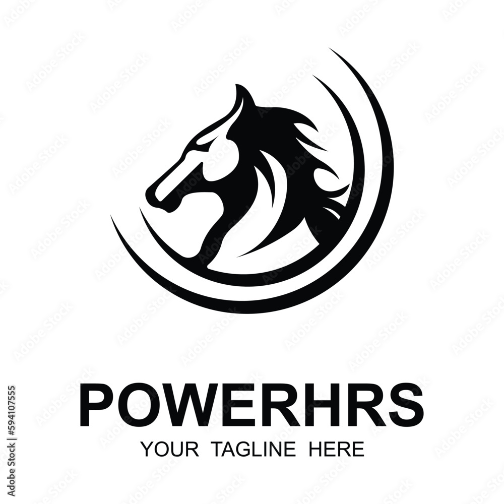 Vetor de Elegant horse icon. Royal stallion logo. Equine stables sign ...