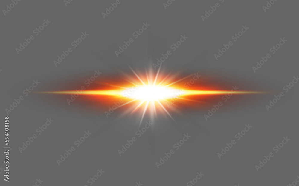 Orange digital lens flare or beam isolated on png or transparent ...
