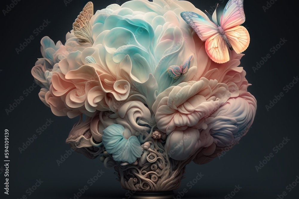 Soft collage satinate pastel colors - collage concept nature clouds ...