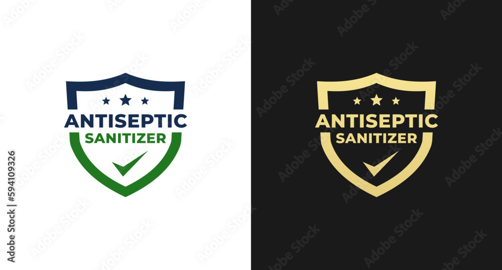 Antiseptic label vector or Antiseptic badge vector isolated in flat ...