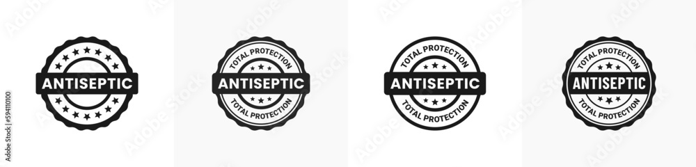 Antiseptic label vector or Antiseptic stamp vector isolated in flat ...