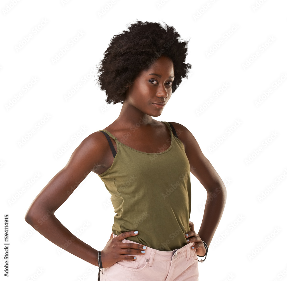 Fashion, beauty and portrait of black woman with style, confidence and ...
