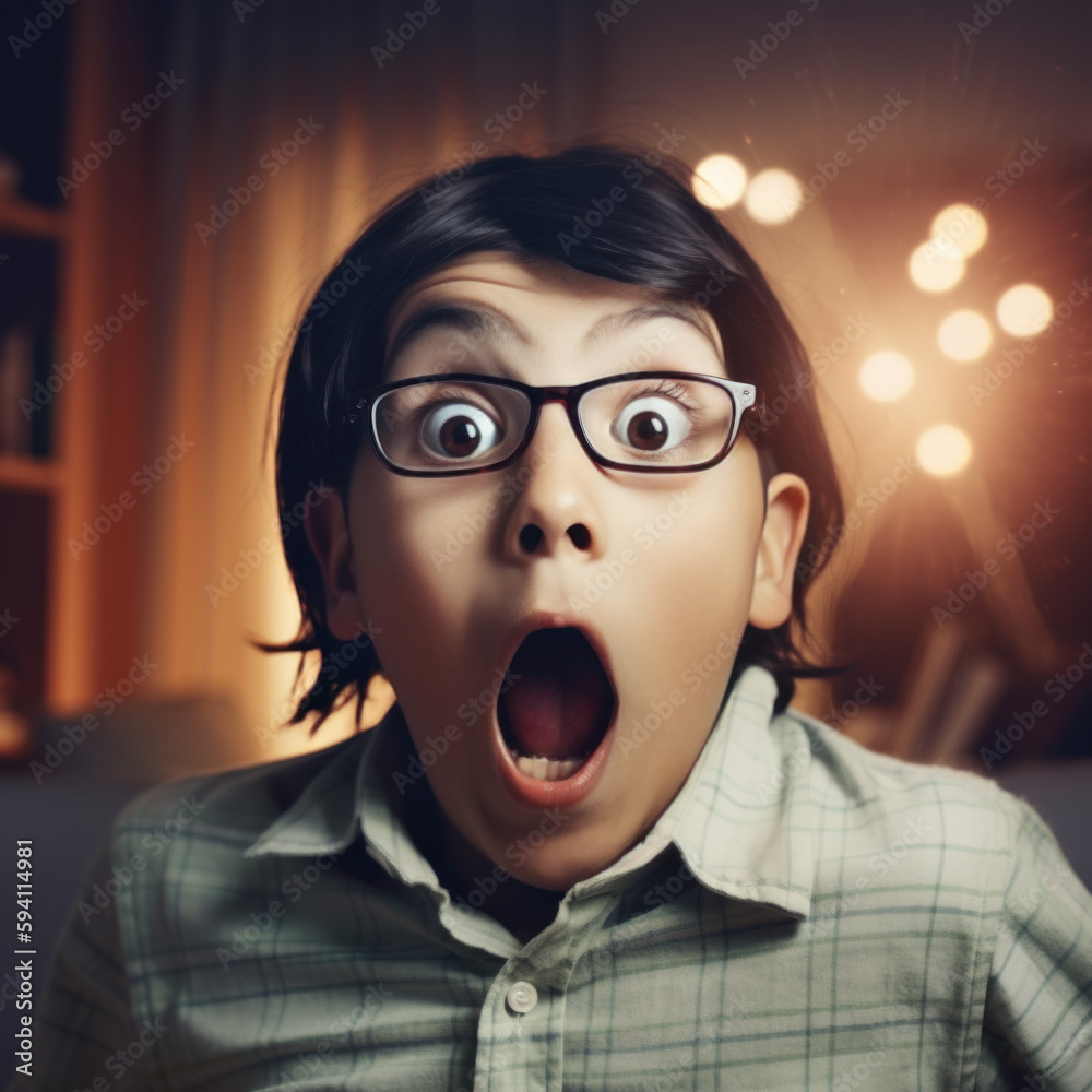 Shocked Boy - Realistic Photo Art Created with Generative AI and Other ...