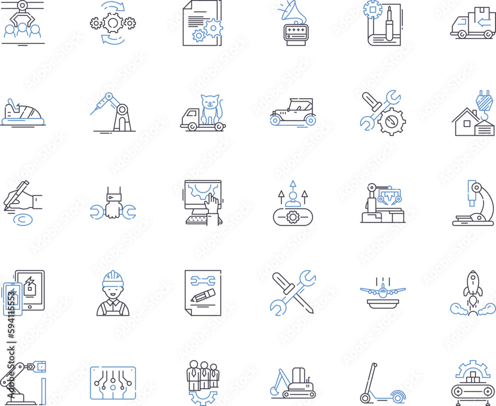 Kinetics line icons collection. Movement, Speed, Dynamics, Reaction ...