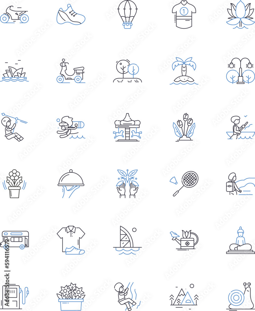 City exploration line icons collection. Adventure, Architecture ...
