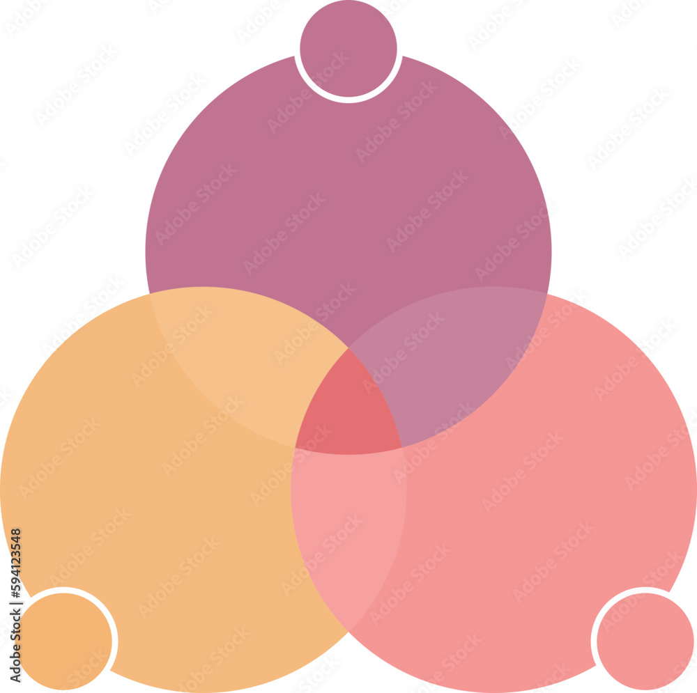 Venn Diagram Three Circles Overlapping Stock Vector | Adobe Stock