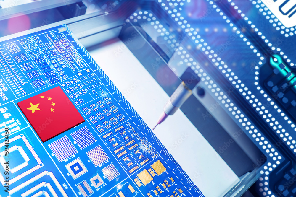 Manufacture of microprocessors. Microchip manufacturing in China ...