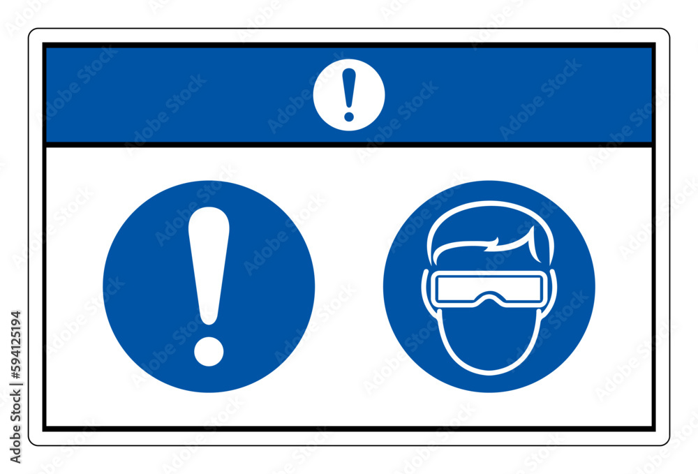 Notice Wear Goggle Symbol Sign ,Vector Illustration, Isolate On White ...