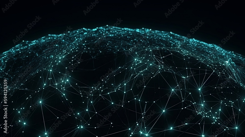 Global network connections with points and lines. Wireframe background ...