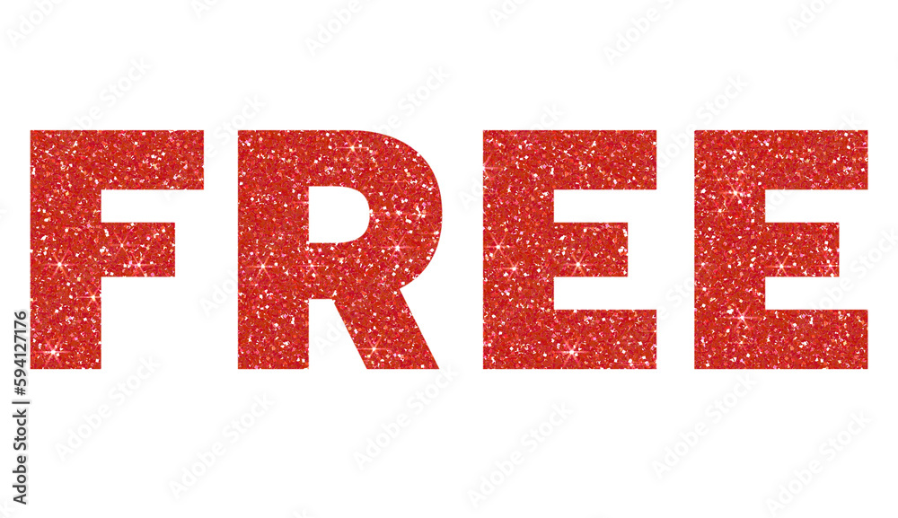 Red glitter FREE word on transparent background. Free. Design for ...