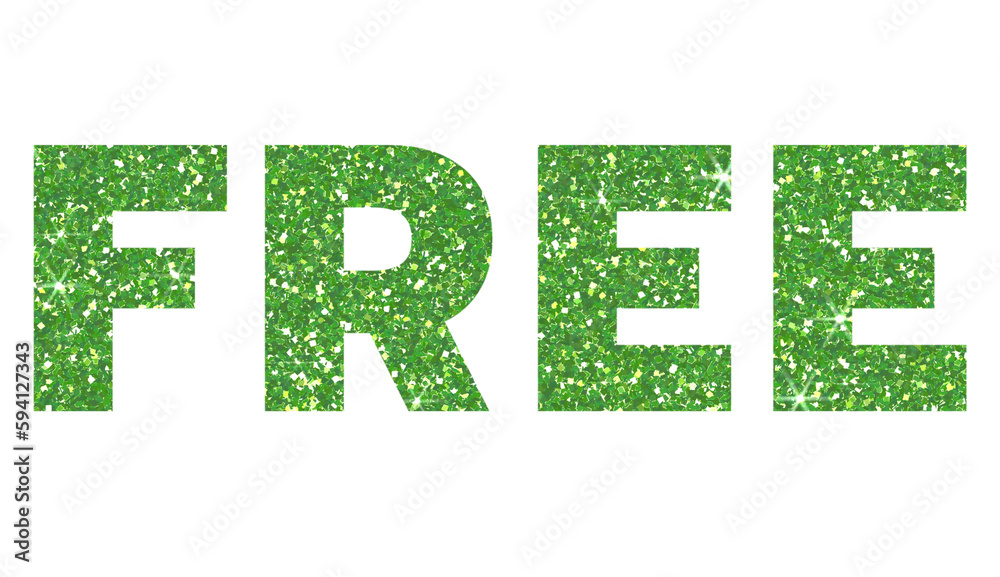 Green glitter FREE word on transparent background. Free. Design for ...