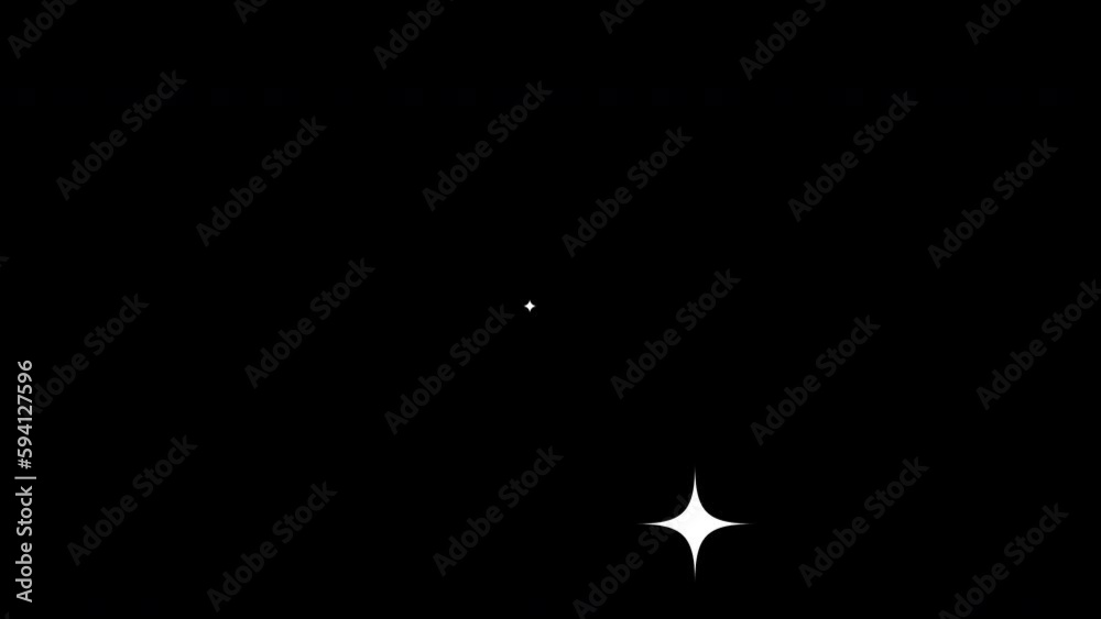 Twinkling retro stars animation, white cartoon, flat, vector, doodles ...