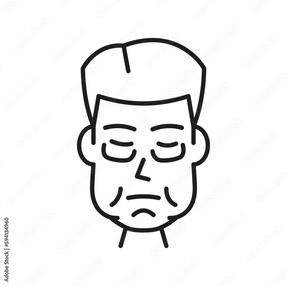 Swelling face of man or woman, edema and swelling head, allergy ...