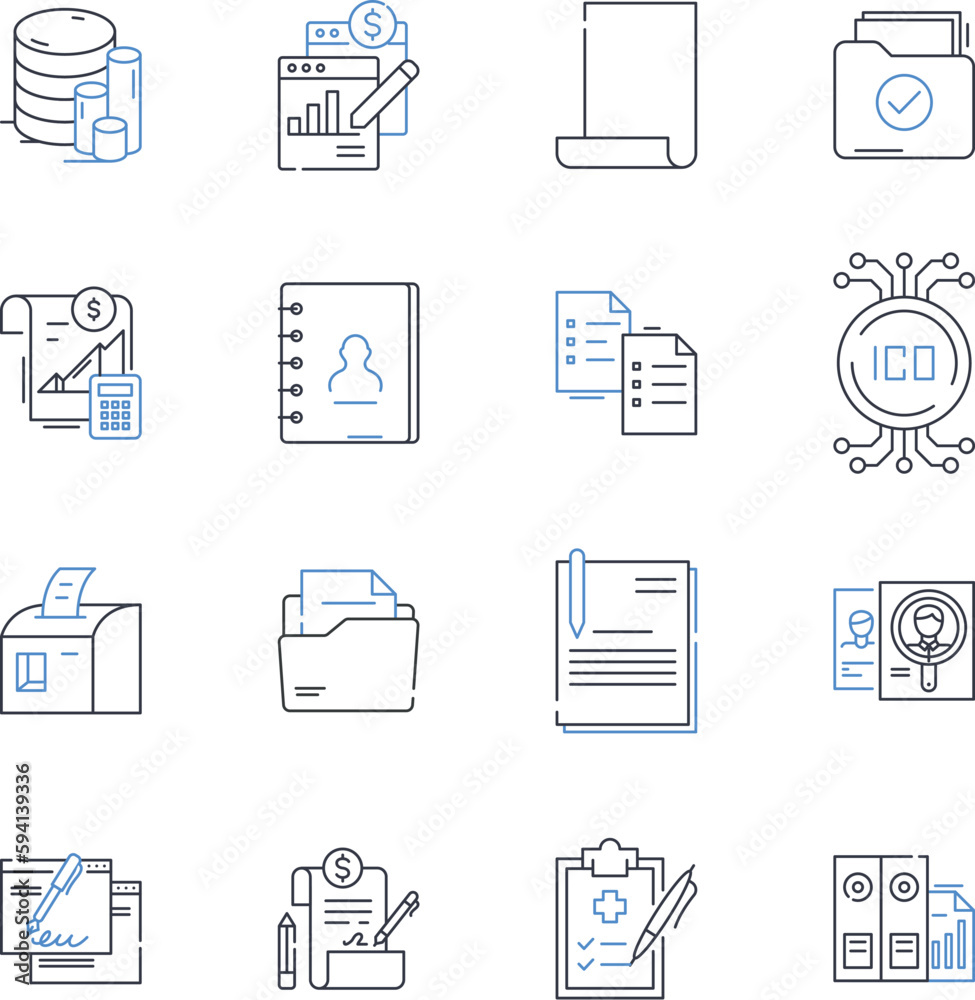 Logistics documents line icons collection. Manifests, BOLs Bill of ...