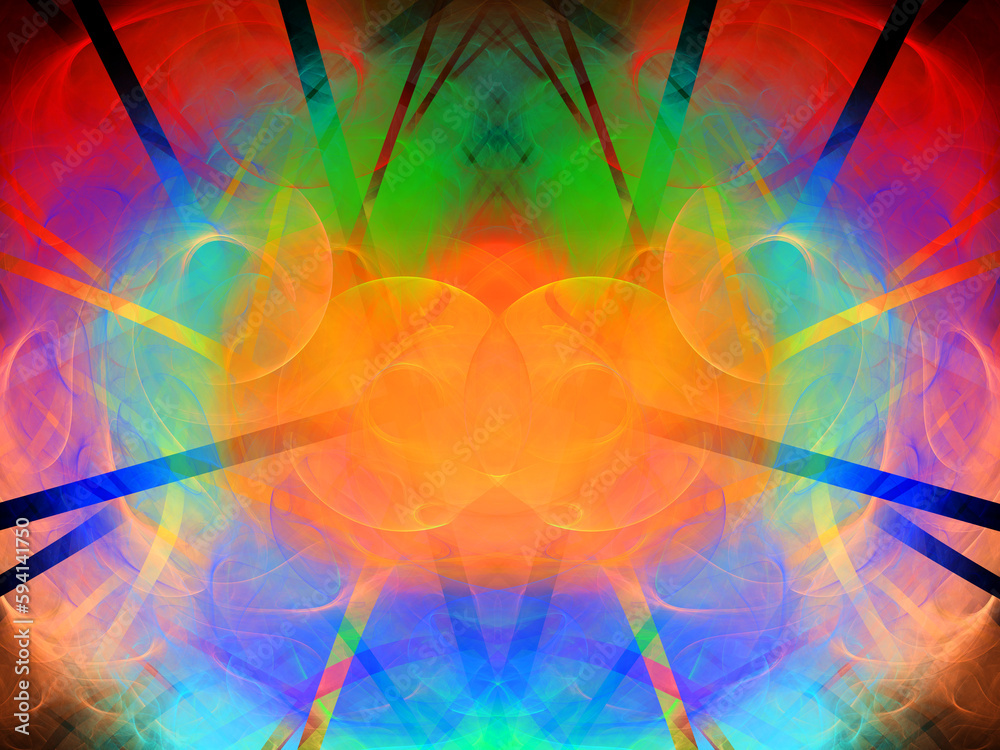 Poster Creación de arte imaginario digital compuesto de rayas ...