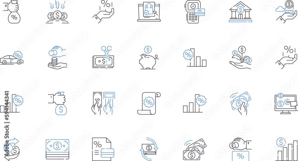 Market Strategy Line Icons Collection Positioning Branding Segmentation Targeting