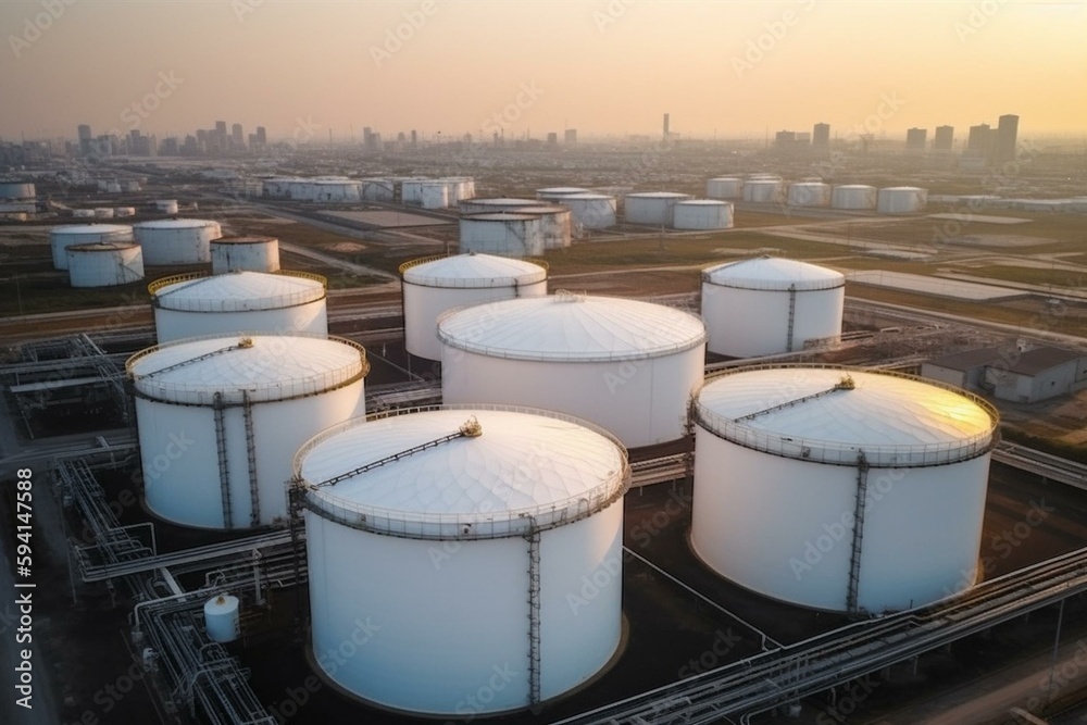 Aerial view oil and gas terminal storage tank farm,Tank farm storage chemical petroleum ...