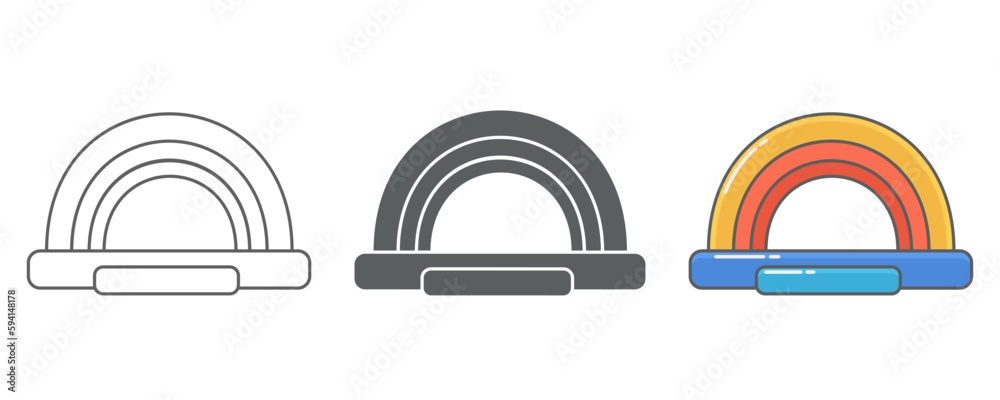 Bouncy castle inflatable house icon. Trampoline on playground for ...