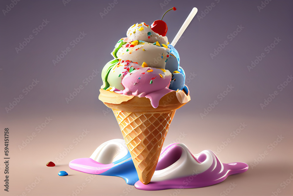 ice cream. Generative Ai Stock Illustration | Adobe Stock