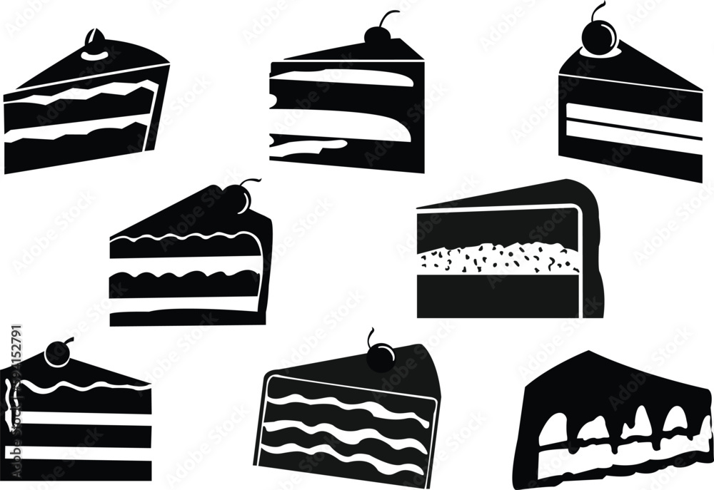 Cake Slice Silhouette Vector