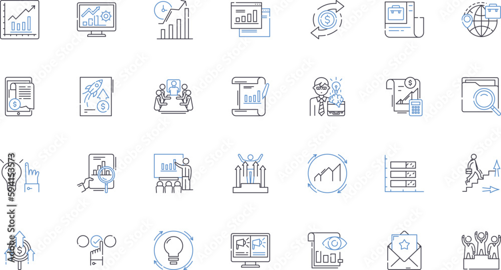 Customer research line icons collection. Insights, Feedback, Analysis, Surveys, Interviews ...