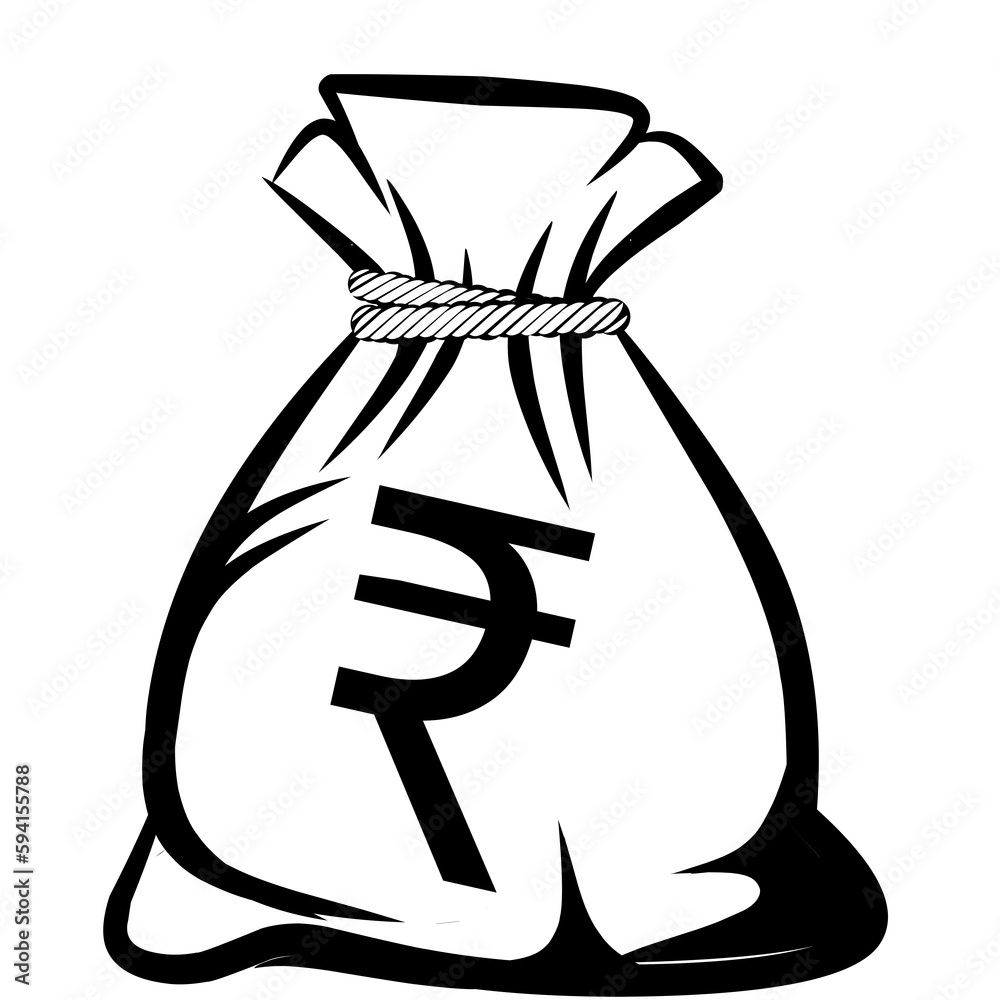 Rupay bag icon png|Indian rupee icon on money sack with transparent ...