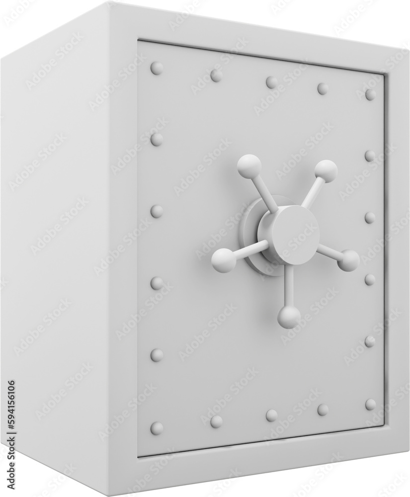 Retro safe with wheel handles. White close storage. PNG icon on ...