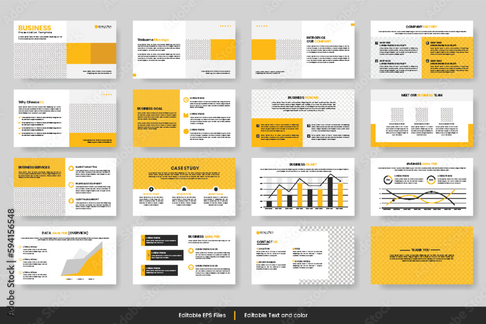 Business presentation slides template Vector, minimalist slide layout ...