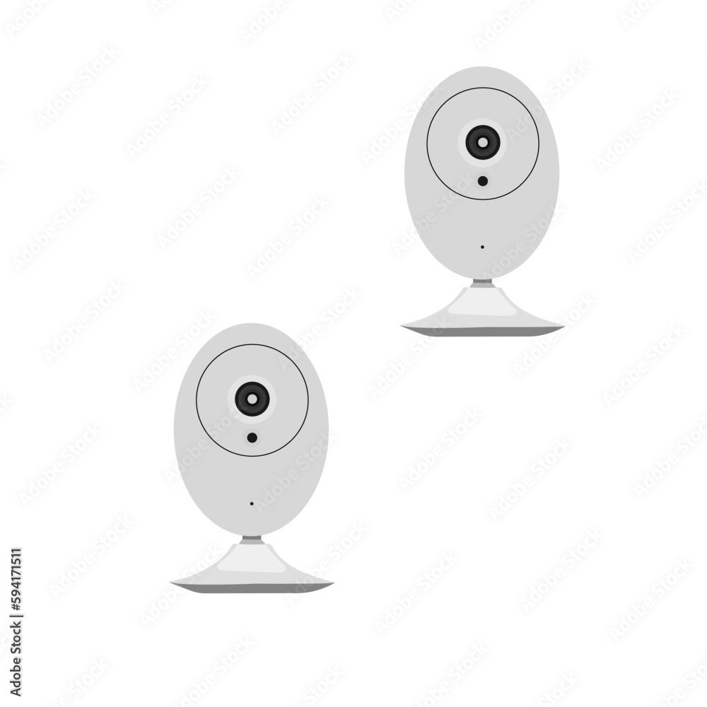 Secure guard eye and crime prevention isolated on white background ...