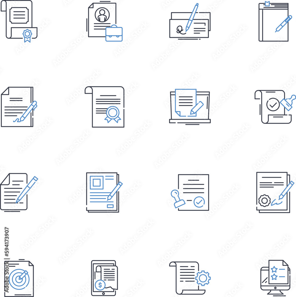 Verification line icons collection. Authentication, Certification ... Verification line icons collection. Authentication, Certification ...