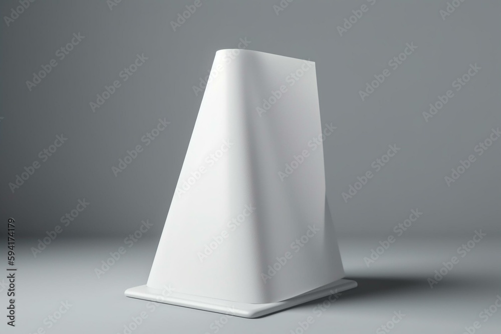 Blank table tent isolated on a grey background. 3D Promotional Table ...