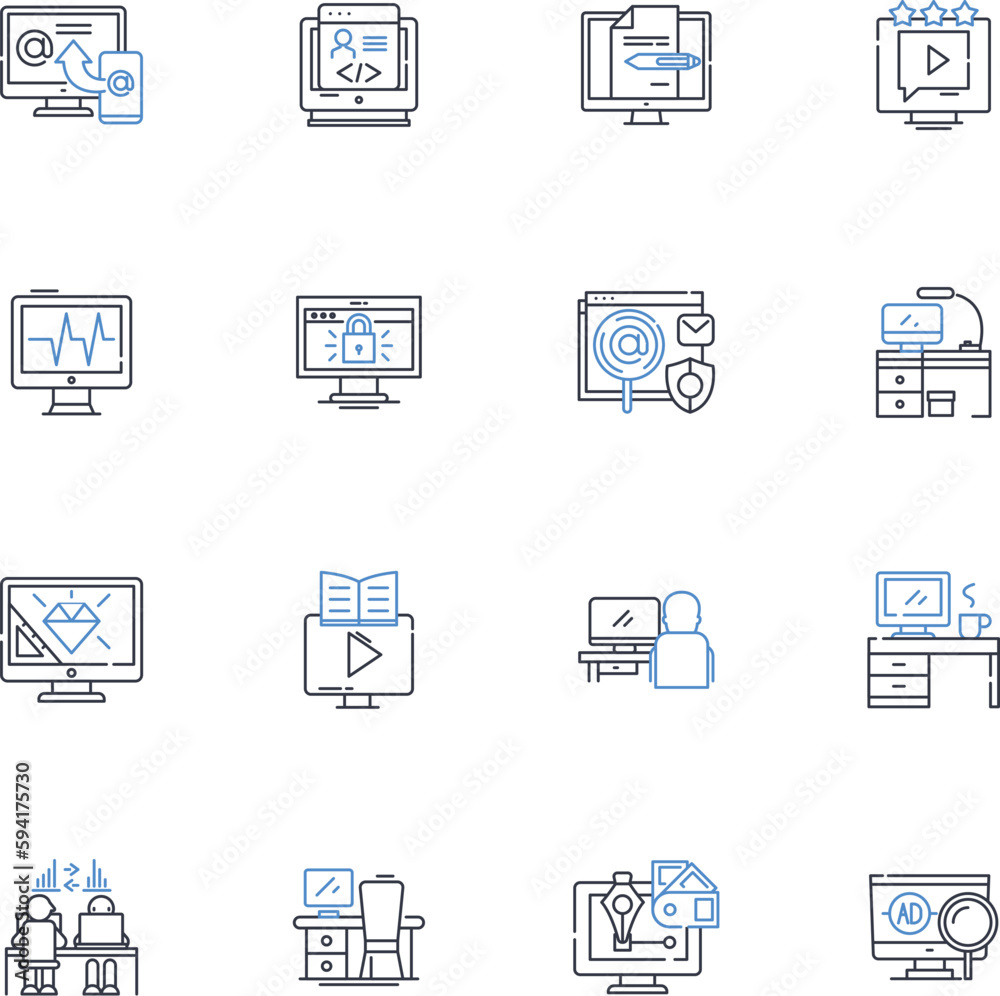 Gaming Technology line icons collection. Immersion, Augmented, Virtual, Realistic, Interactive ...