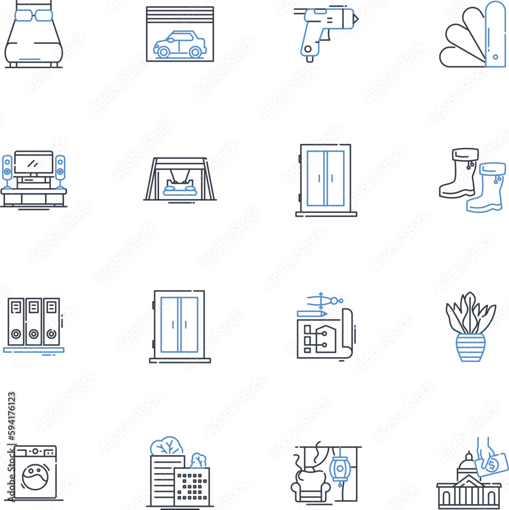 Political Campaign Line Icons Collection Election Candidate Platform