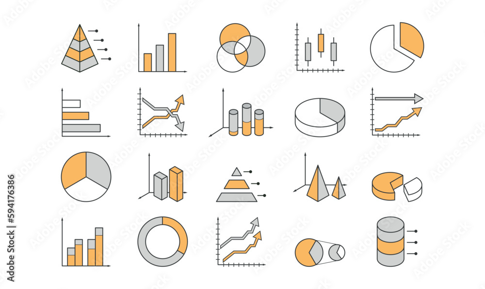 Simple Set of Graph Related flat Vector Icons. Contains such Icons as ...