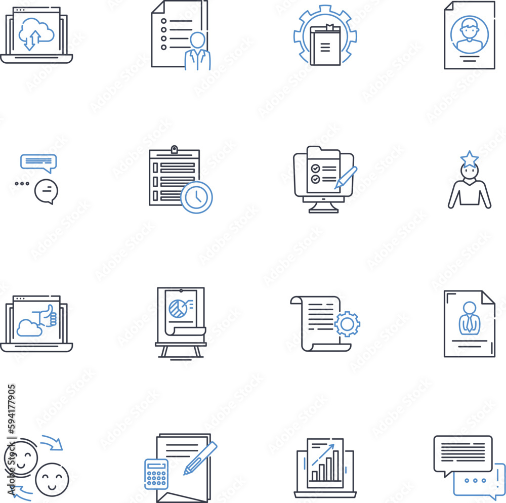 Personal journal line icons collection. Reflection, Diary, Memoir ...