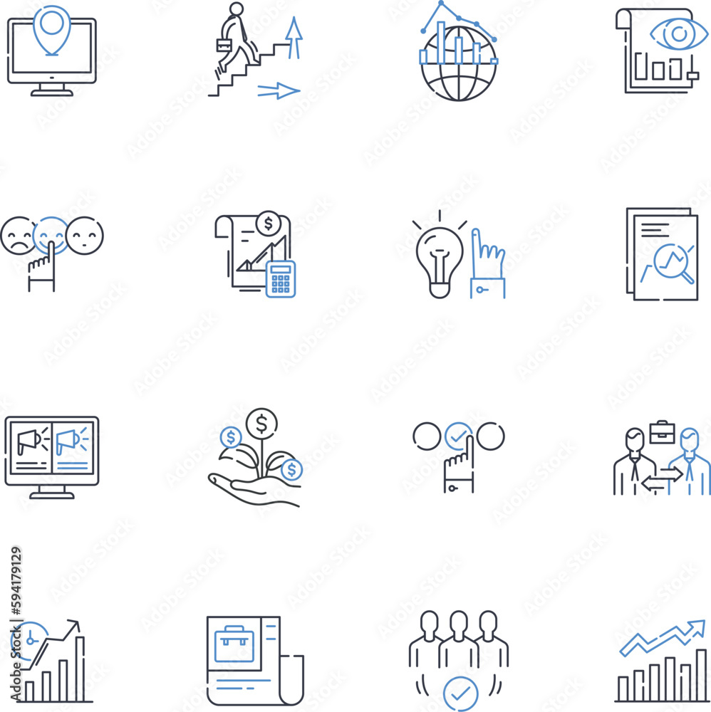 Forward movement line icons collection. Progress, Advancement, Momentum ...