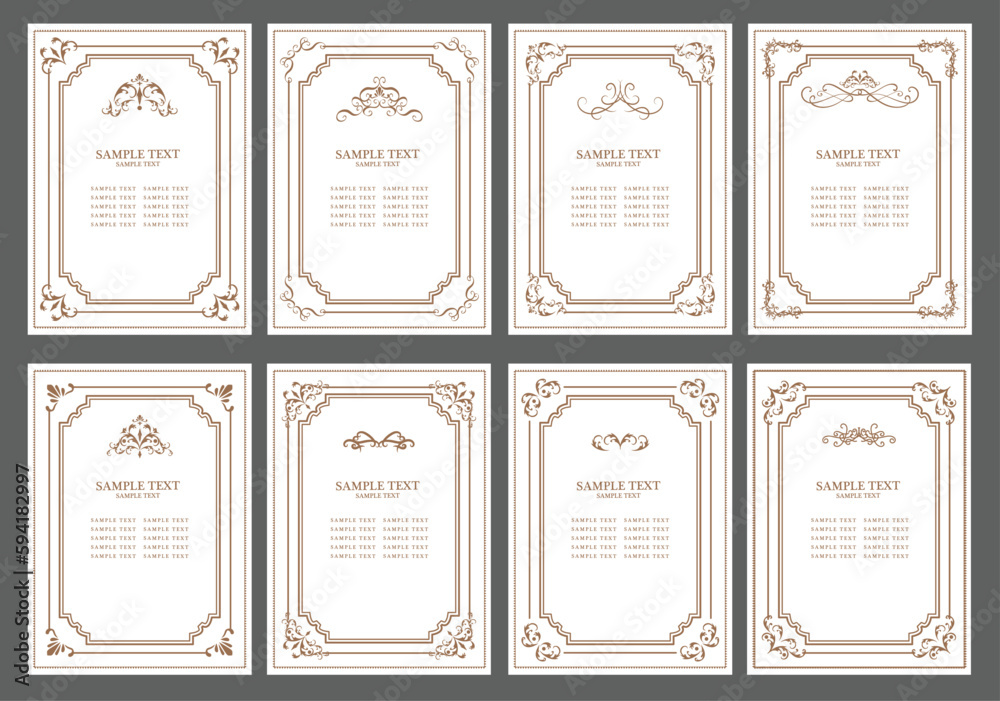 Decorative frames. Vintage rectangle ornaments and ornate border ...