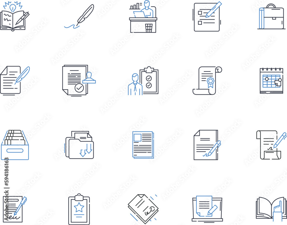 Redrafting Line Icons Collection Revision Editing Rewriting