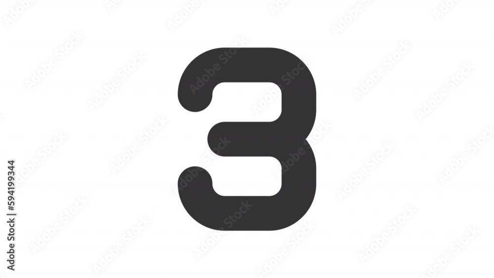 Number counting linear animation. Countdown intro. Chronometer timer ...