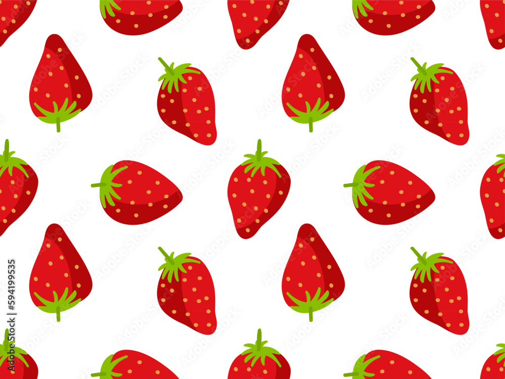 Seamless Strawberry pattern. Hand drawn doodle sketch. Repeated ...