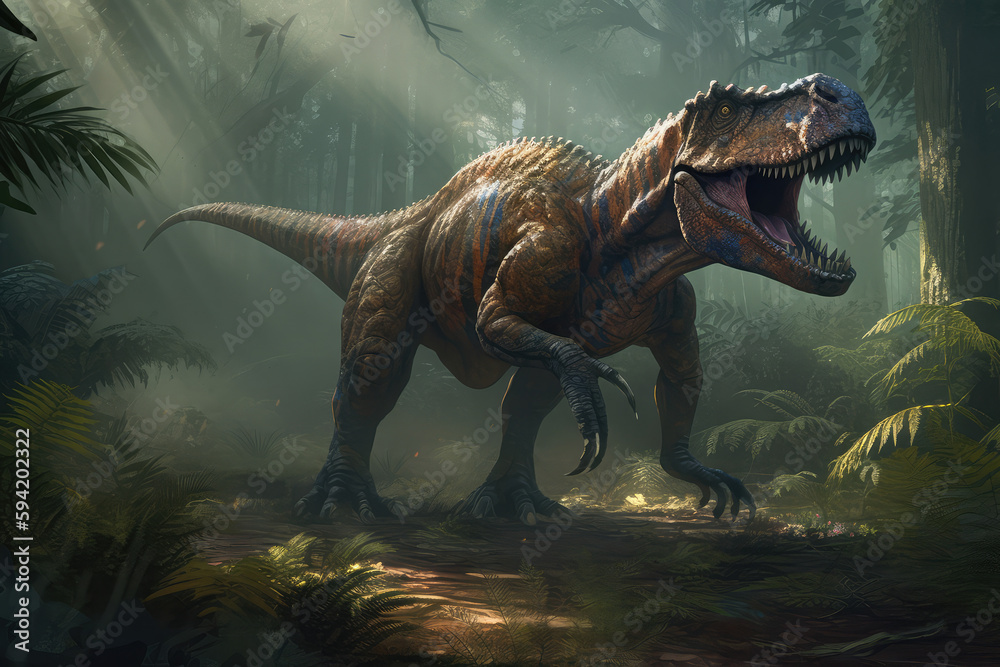 Extremely detailed and realistic illustration of dinosaur, t rex ...