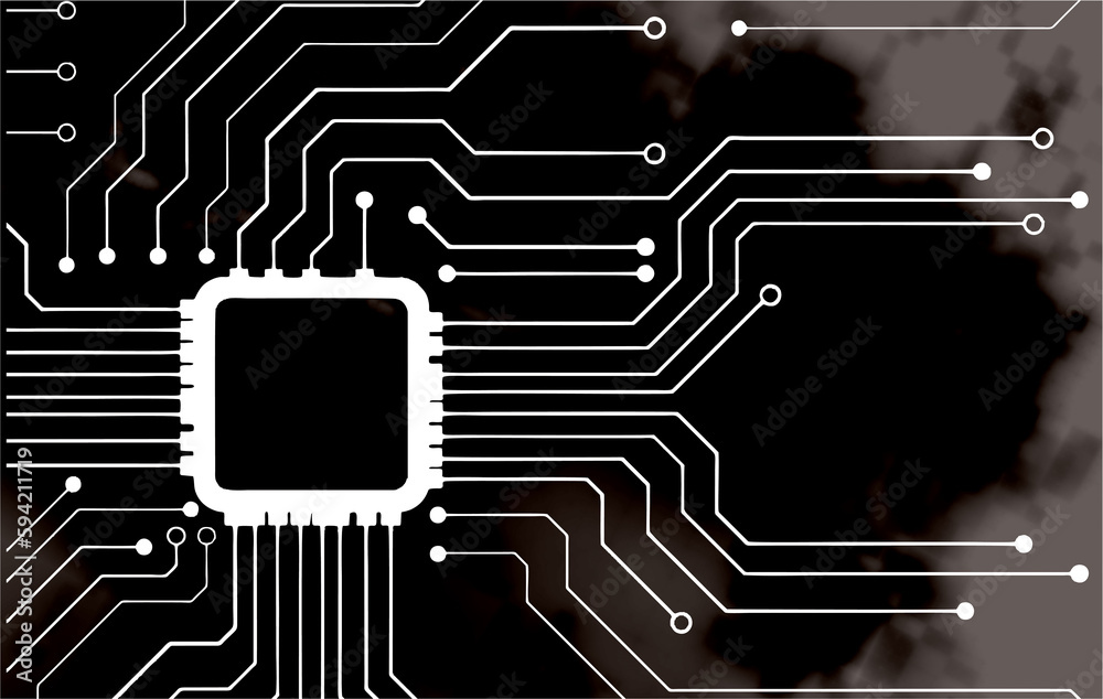 Abstract Microchip technology motherboard background. Blank space to ...