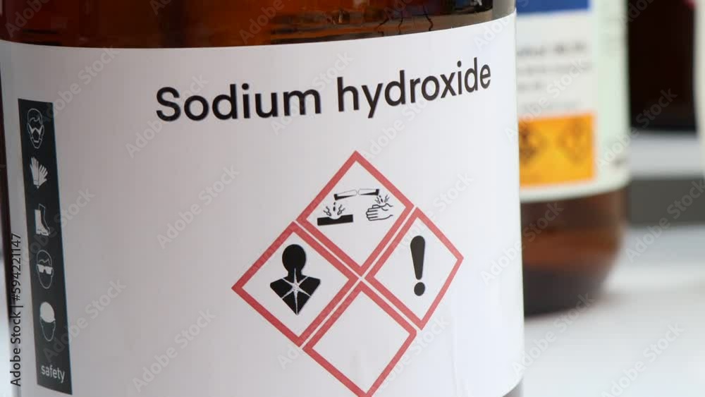 sodium hydroxide, Hazardous chemicals and symbols on containers ...